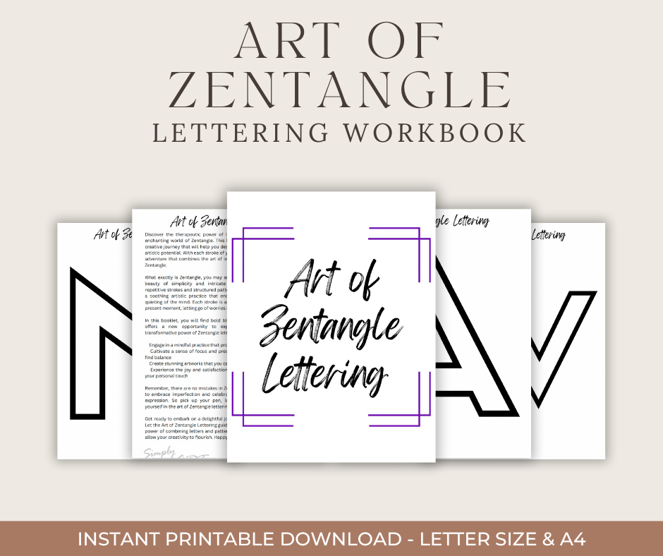 Art of Zentangle Lettering Guide – Simply Art & Designs